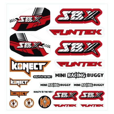 Funtek planche de stickers rouge pour SBX FTK-21125